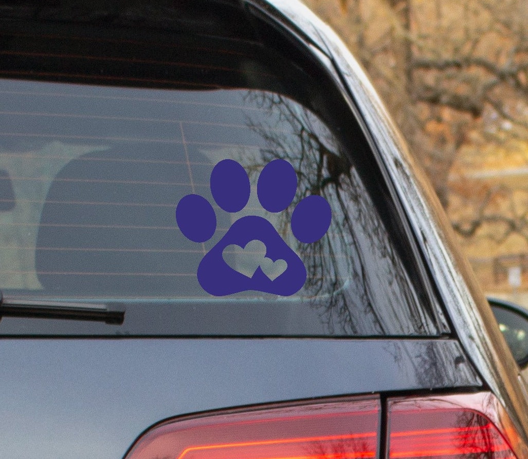 Paw print window decals for cars - lomiac