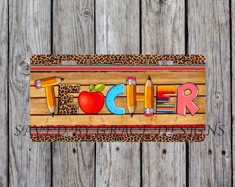 Teacher License Plate, Teacher Car Tags, Teacher Car Accessories ...