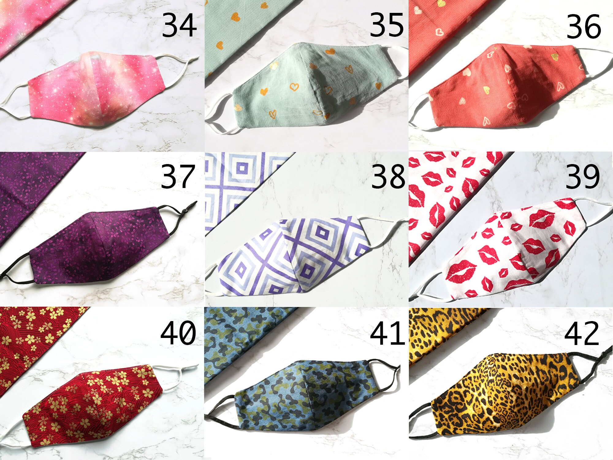 Fitted Face Mask UK 100% Pure Cotton Face Mask Triple | Etsy