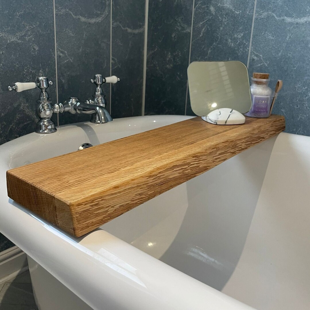 Rustic Oak Bath Tray - Bath Board - Shelf - Etsy UK