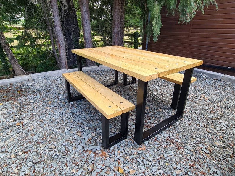 Outside/inside Dining Table With Benches - Etsy UK