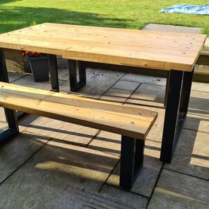 Outside/inside Dining Table With Benches - Etsy UK
