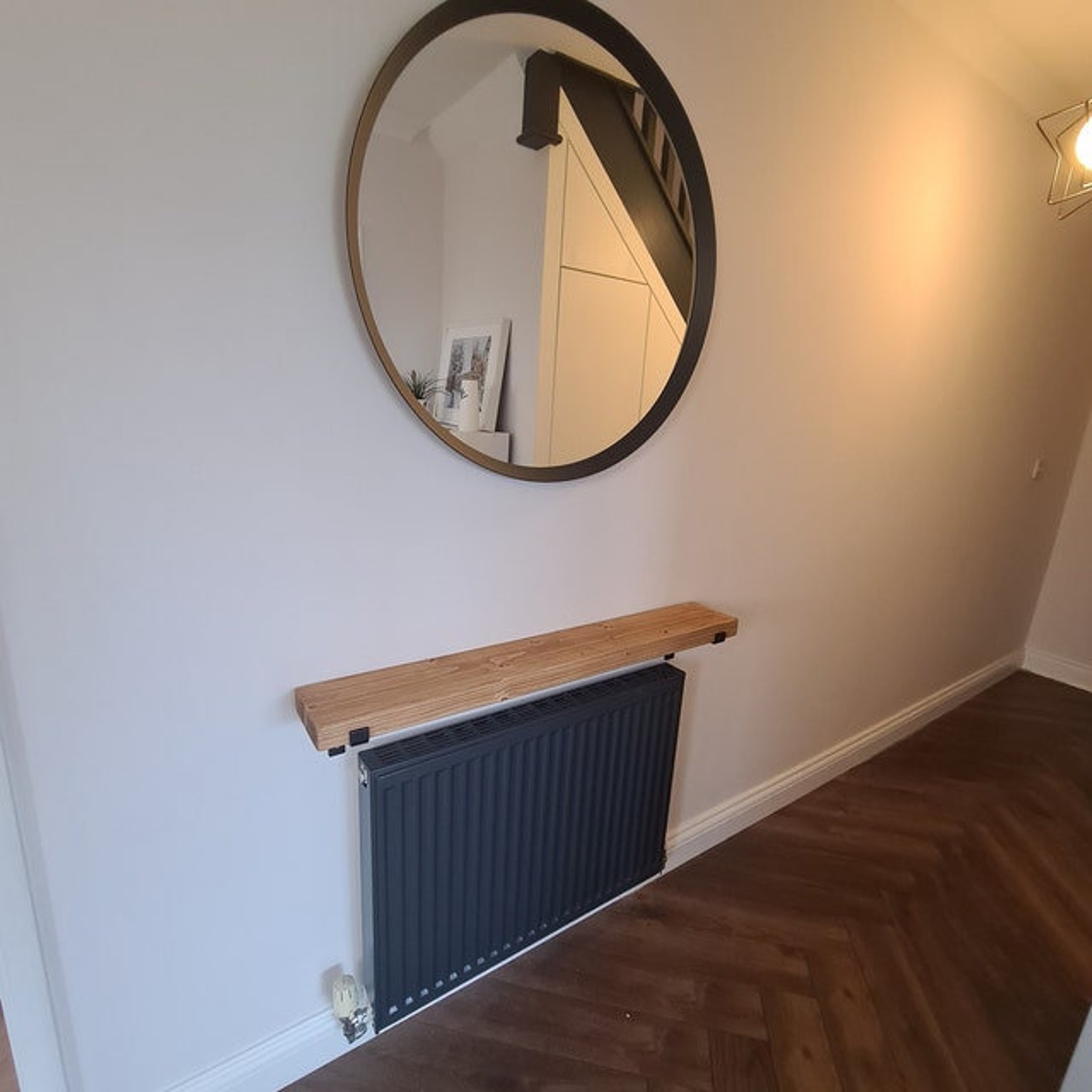 Rustic Radiator Shelf With Shelf Brackets - Etsy UK