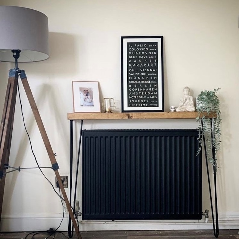 Rustic Radiator Shelf Console Table - Etsy UK