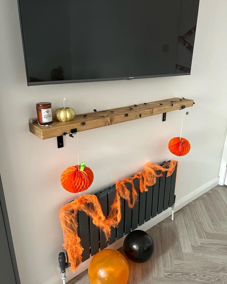 Rustic Radiator Shelf With Shelf Brackets - Etsy UK