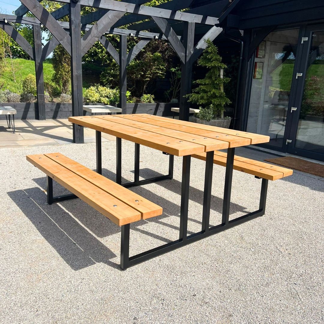 Rustic Outside Picnic Bench Dining Table - Etsy