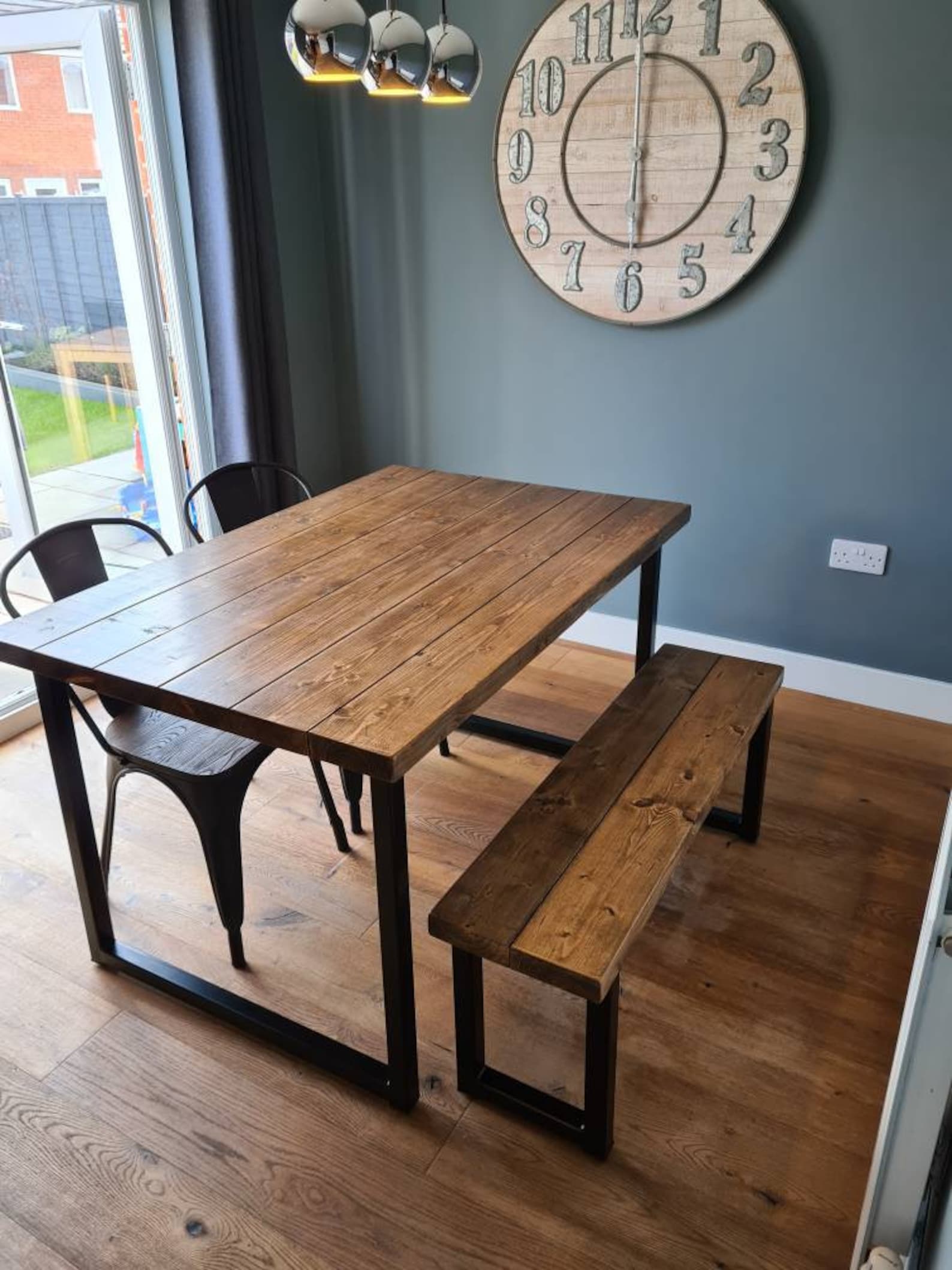 Rustic Dining Table and Bench Box Frame JEFFERSON STYLE - Etsy UK