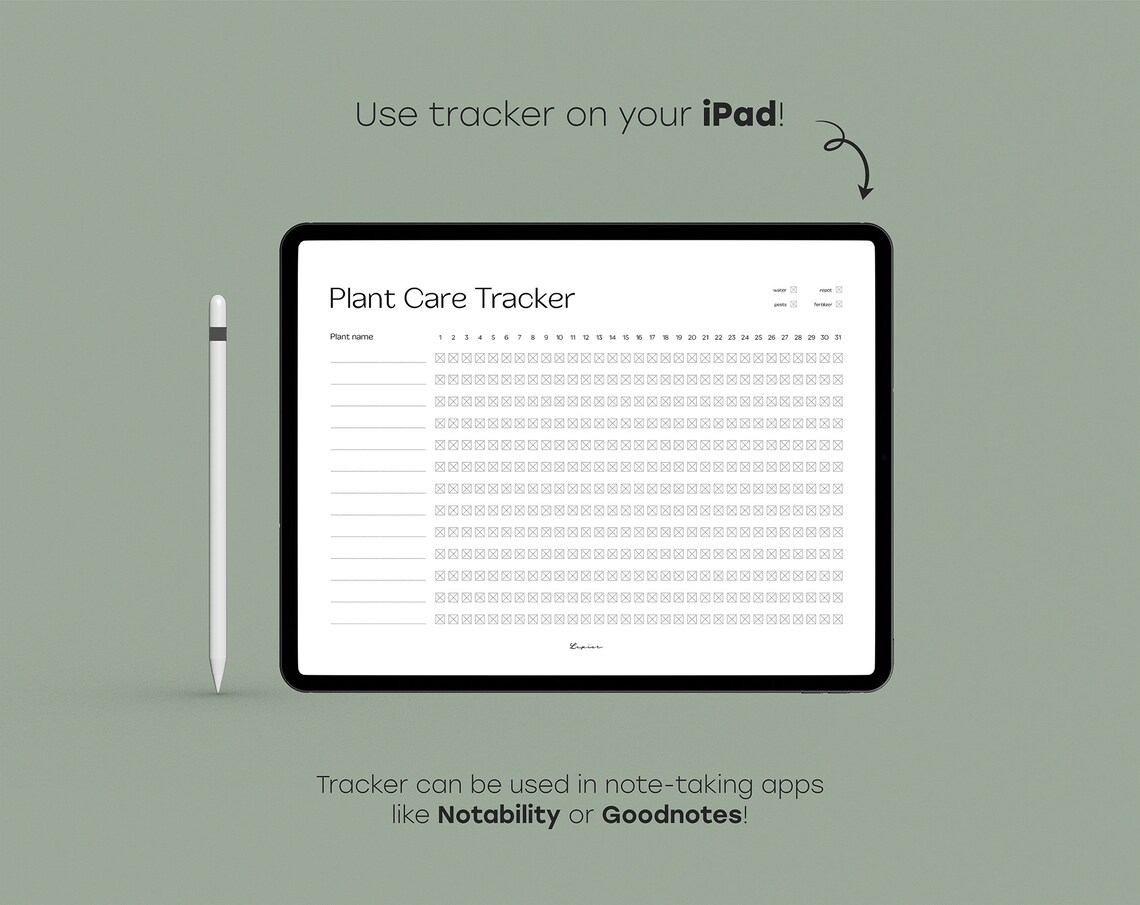 Monthly Plant Care Tracker Printable Tracker, Digital Tracker House ...