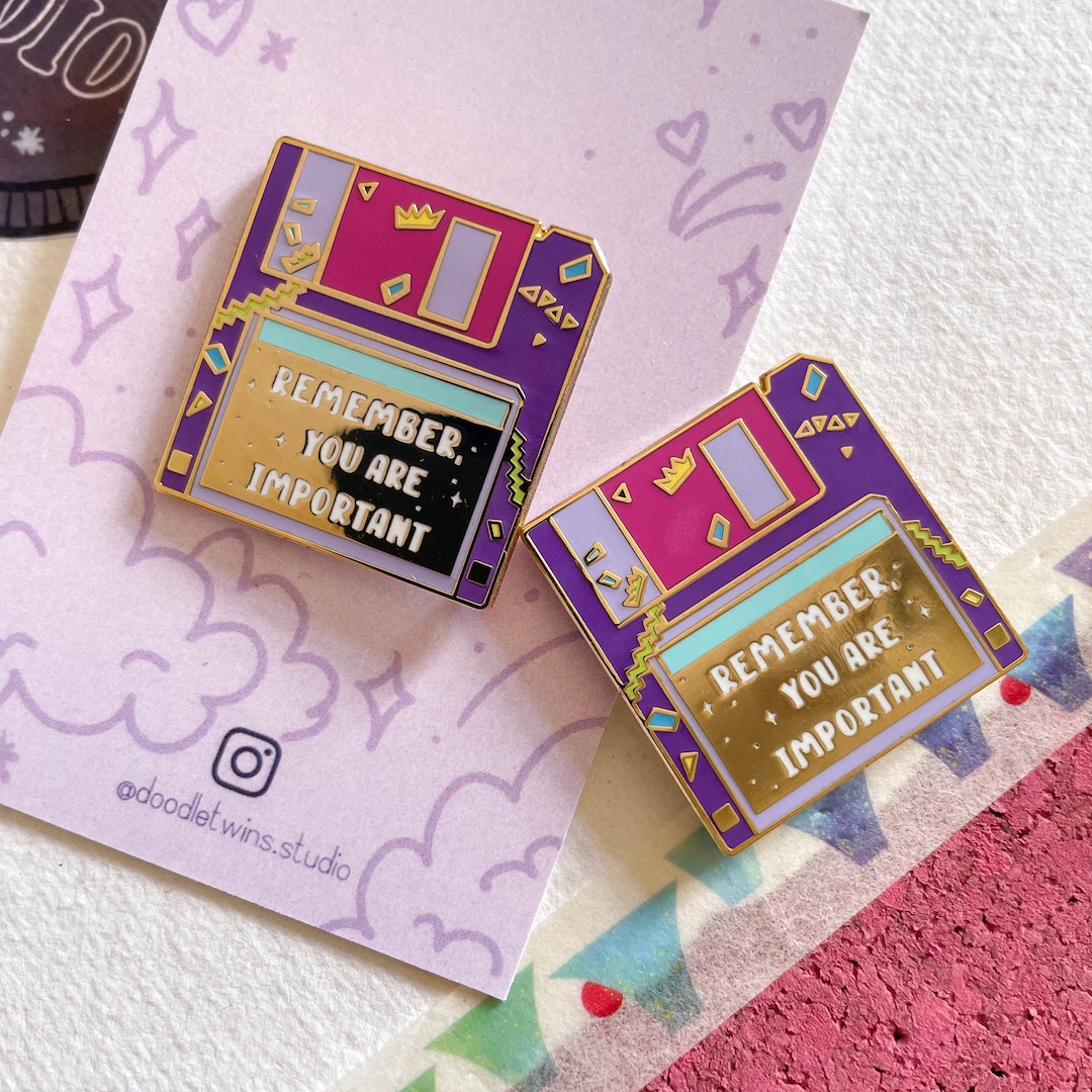 Floppy Disk 90's Hard Premium Enamel Pin Mental Health Pin Self Love ...