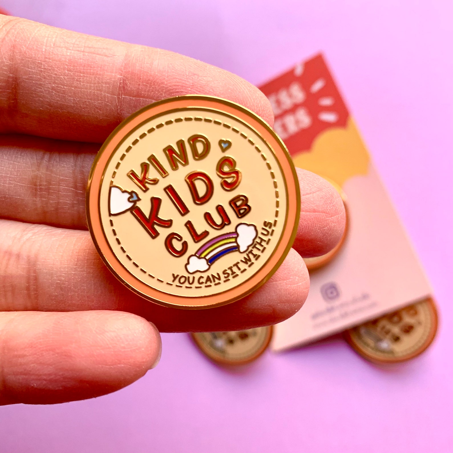 Kind Kids Club Logo Hard Enamel Pin Spread Kindness - Etsy