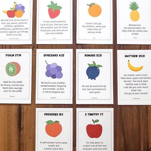 Fruit of the Spirit Scripture Memory DOWNLOAD Fruit of the - Etsy