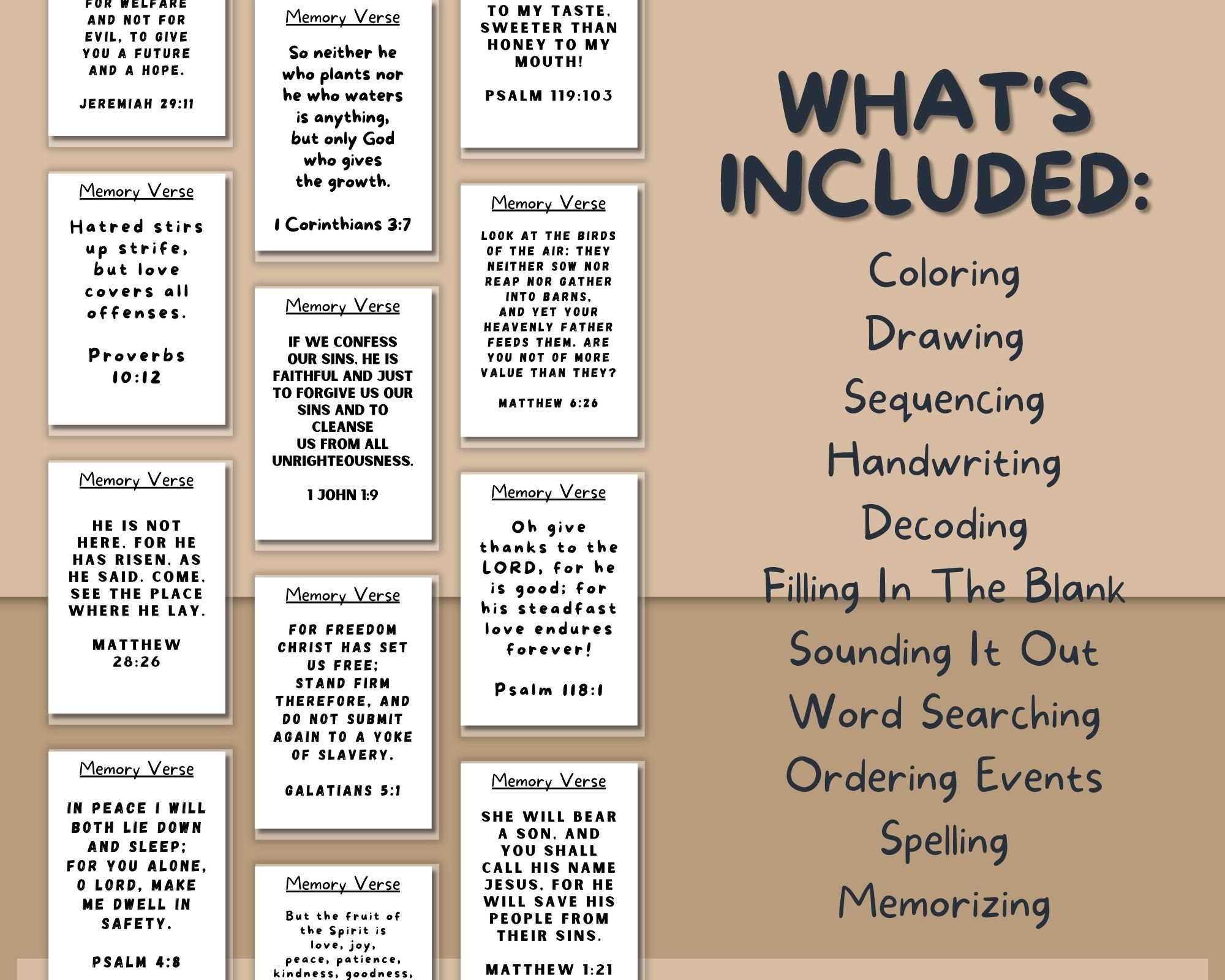 Verse of the Month January-december, Scripture Tracing Pages, Bible ...