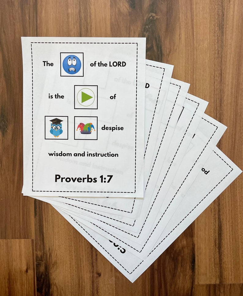 Scripture Memory Proverbs Fill in the Blank Scripture - Etsy