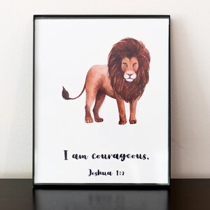 Safari Nursery Print Kids Bible Verse Wall Art Scripture - Etsy