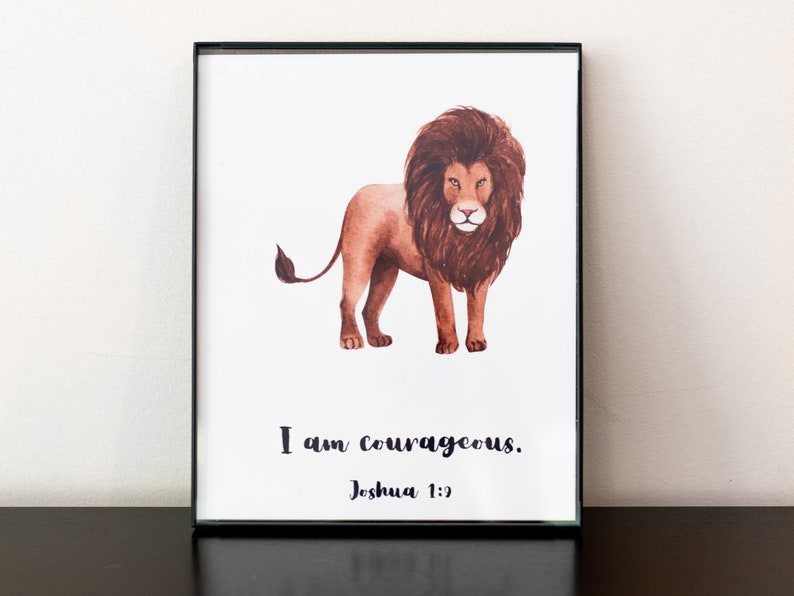 Safari Nursery Print Kids Bible Verse Wall Art Scripture - Etsy