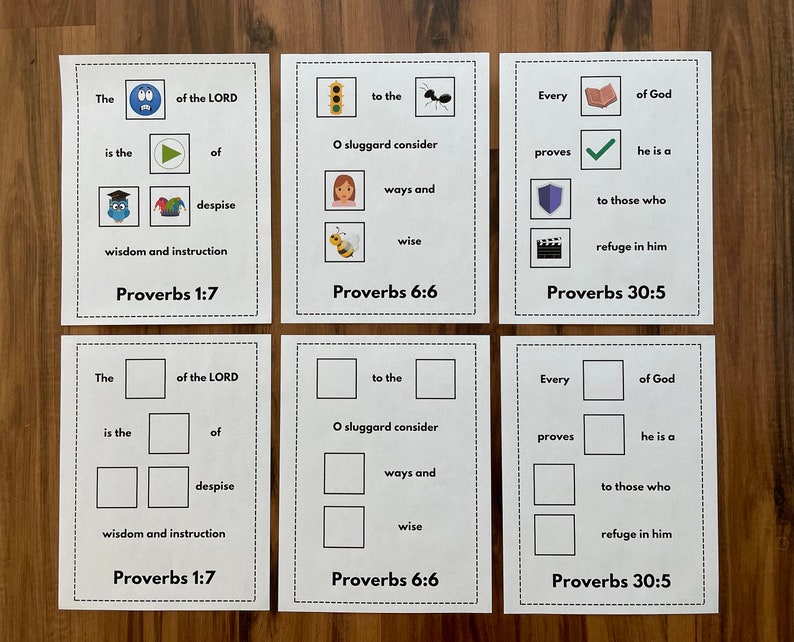 Scripture Memory Proverbs Fill in the Blank Scripture - Etsy