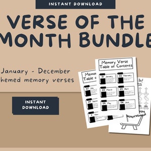 Verse of the Month January-december, Scripture Tracing Pages, Bible ...