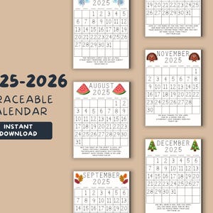 Traceable Monthly Calendar, Morning Menu Calendar, Morning Menu ...