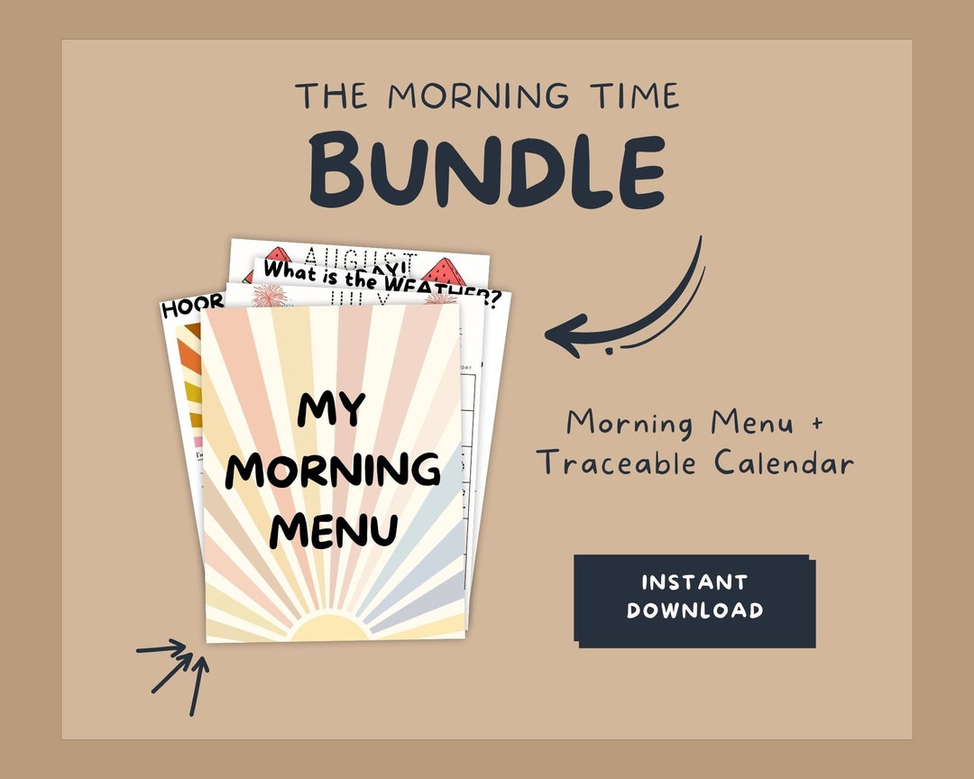 Morning Time Bundle, Morning Menu Bundle, Calendar Time, Traceable ...