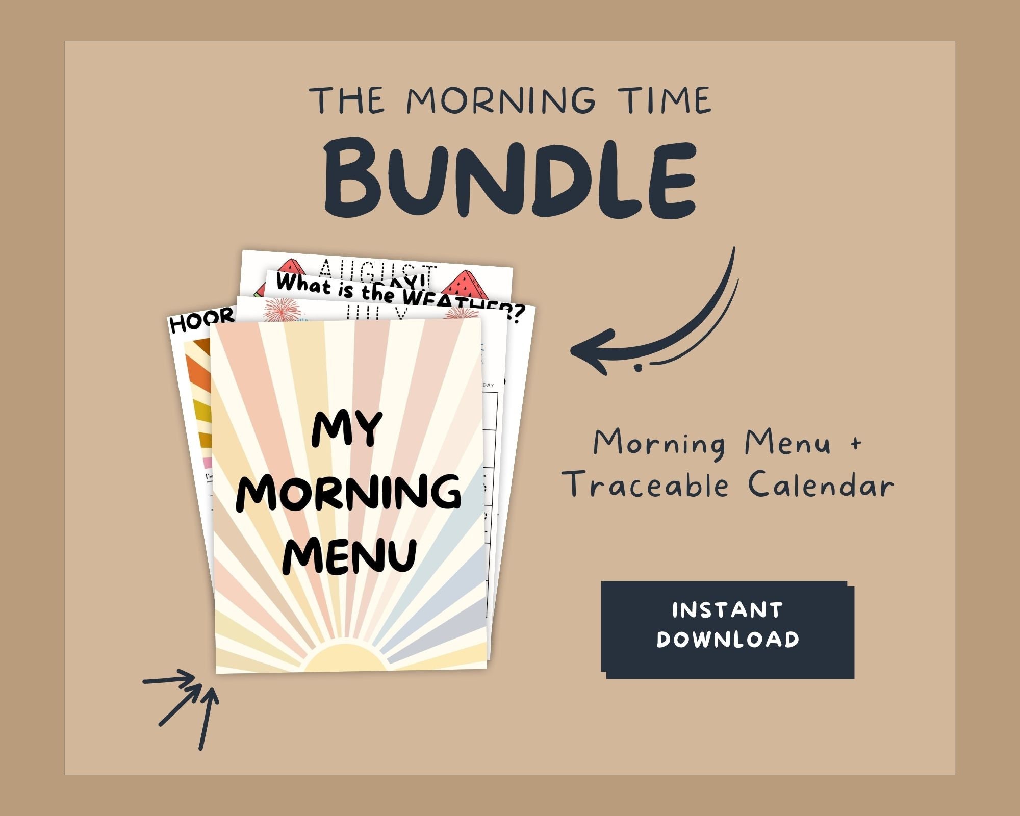 Morning Time Bundle, Morning Menu Bundle, Calendar Time, Traceable ...