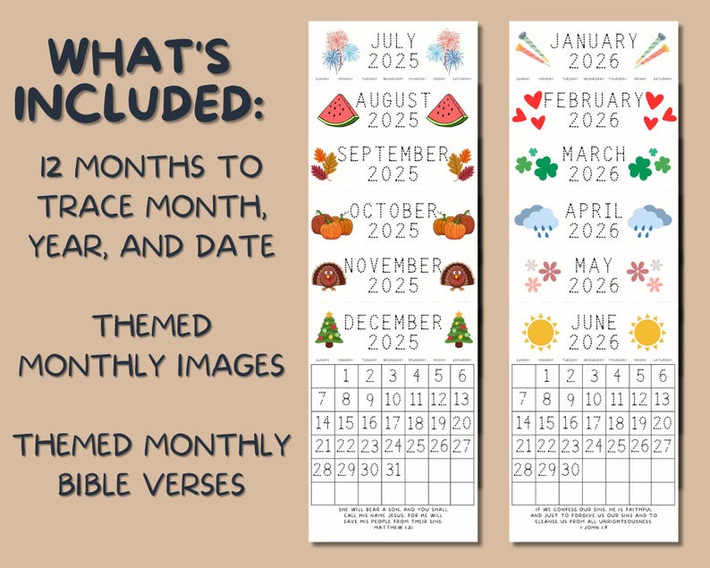 Traceable Monthly Calendar, Morning Menu Calendar, Morning Menu ...