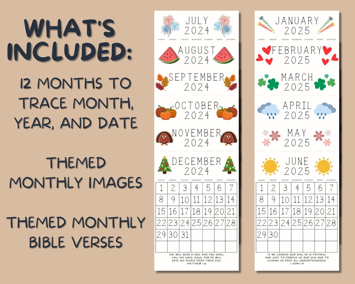 Traceable Monthly Calendar, Morning Menu Calendar, Morning Menu ...