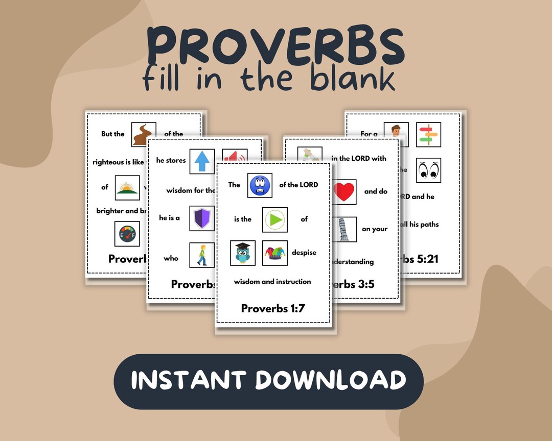 Scripture Memory, Proverbs, Fill in the Blank, Scripture Memory Fill in ...