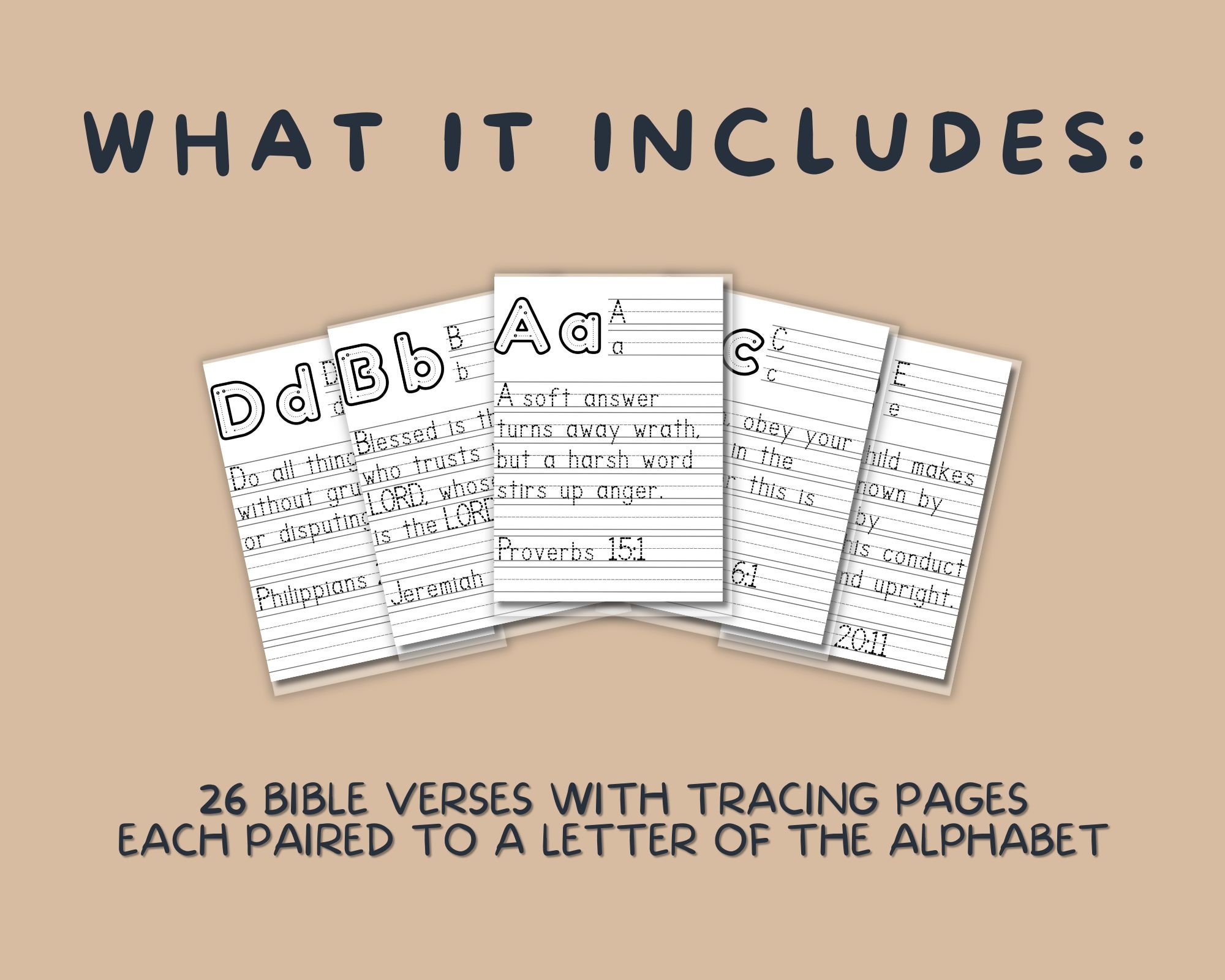 ABC Bible Verse Copywork, Alphabet Tracing Worksheets, Scripture ...