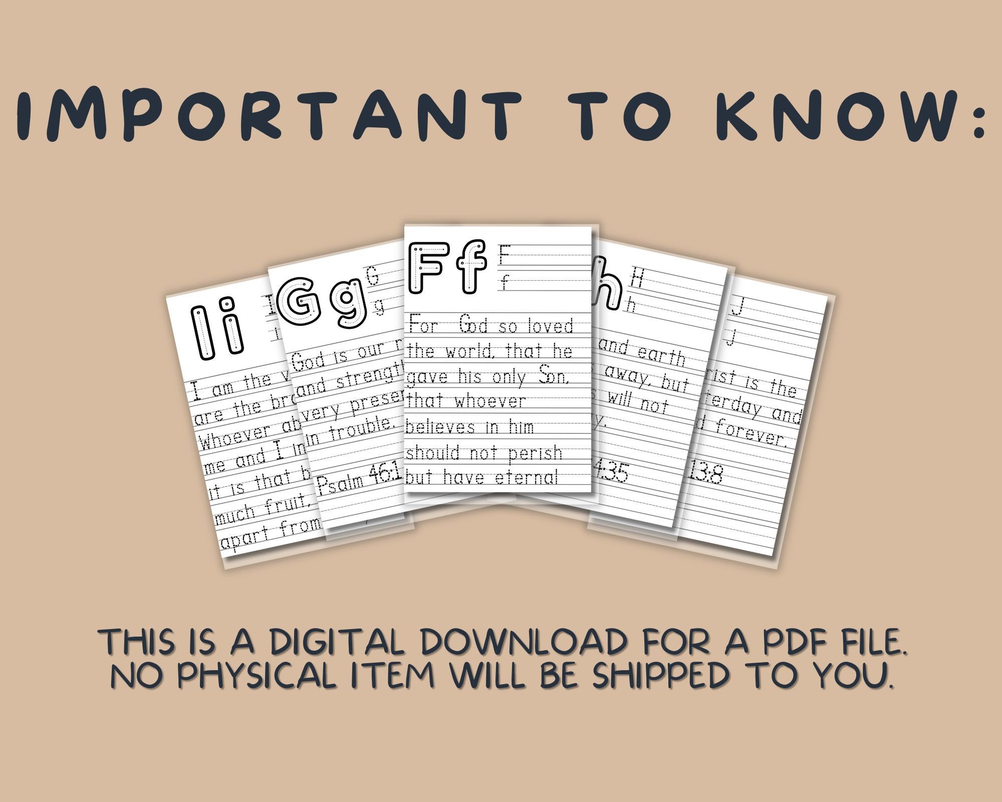 ABC Bible Verse Copywork, Alphabet Tracing Worksheets, Scripture ...