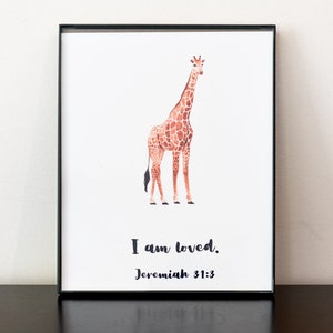 Safari Nursery Print Kids Bible Verse Wall Art Scripture - Etsy