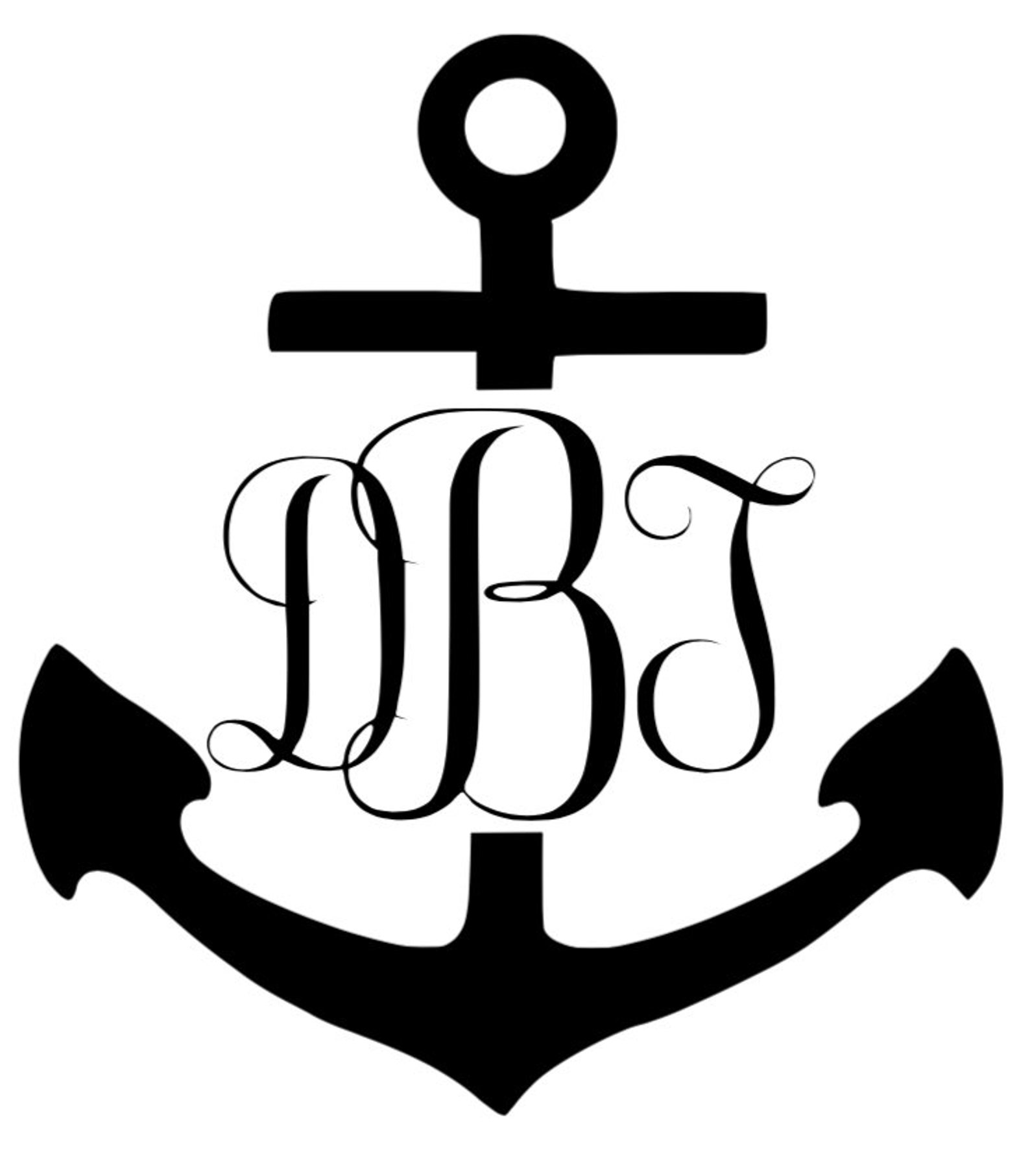Anchor With Monogram - Etsy