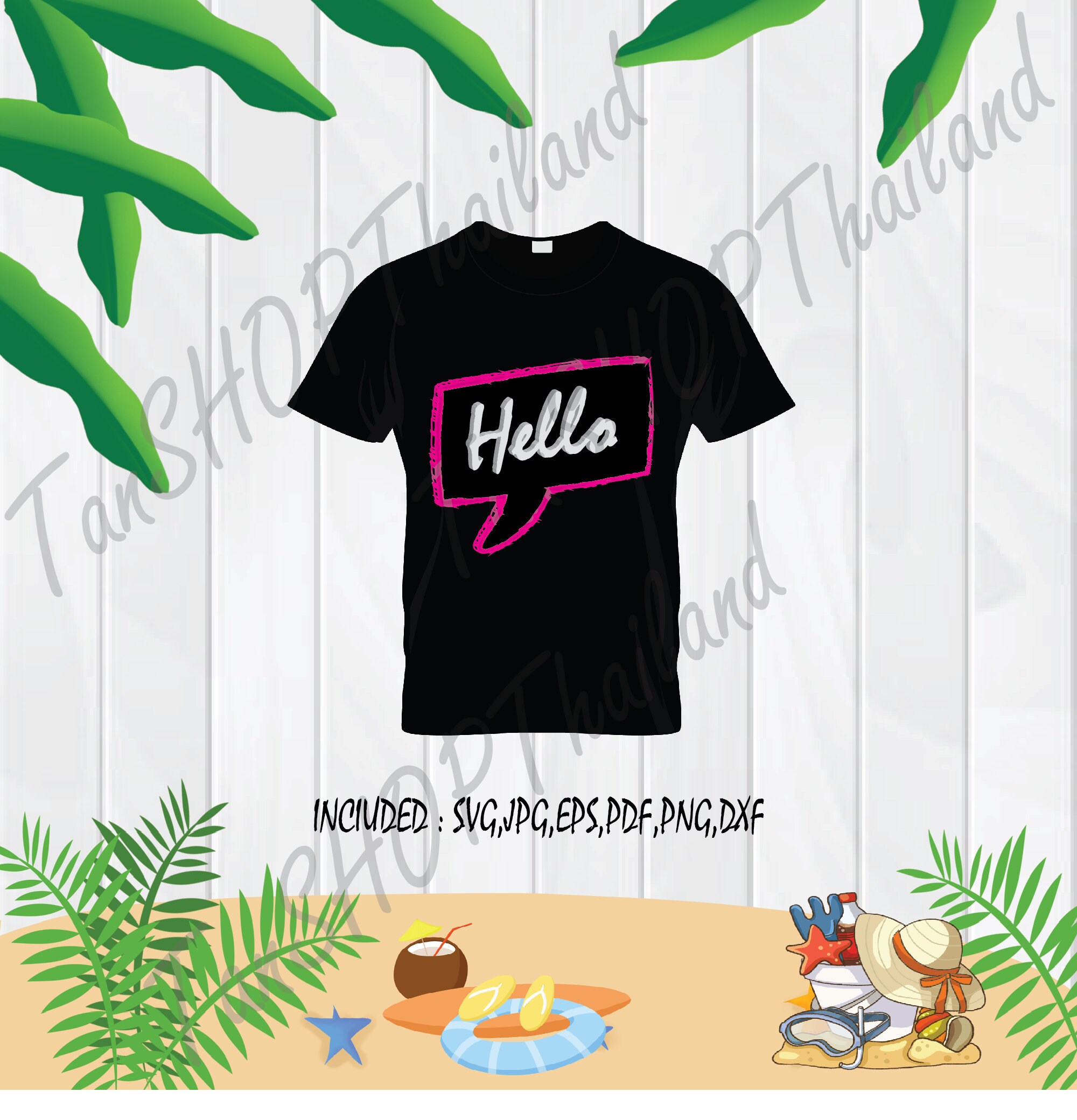 Hello File Svg Pdf Dxf Jpg - Etsy