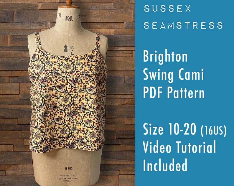 Brighton Camisole PDF Sewing Pattern Tutorial Video Easy - Etsy