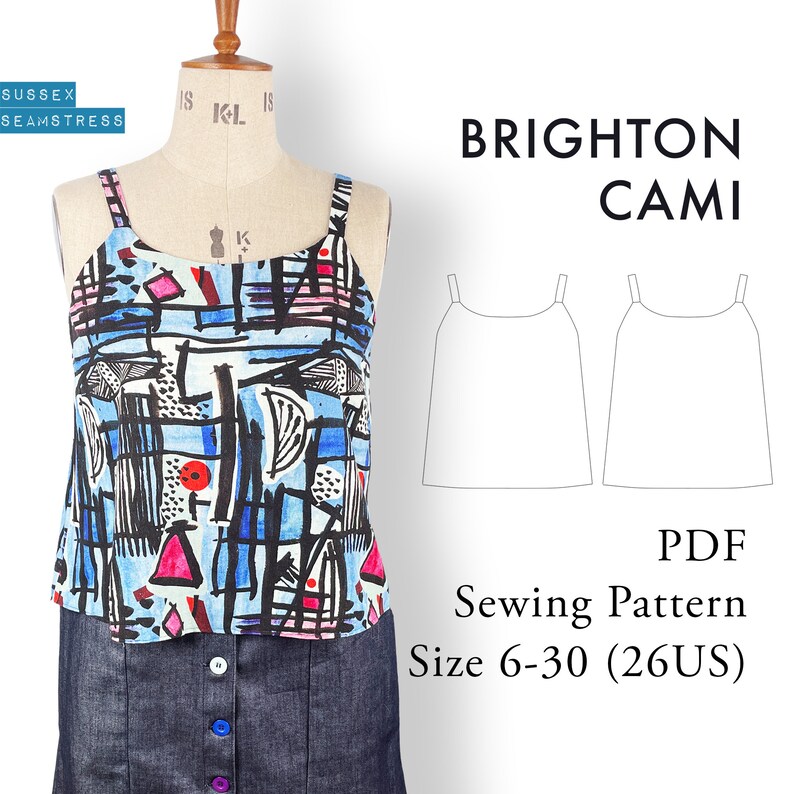Brighton Camisole PDF Sewing Pattern Tutorial Video Easy - Etsy