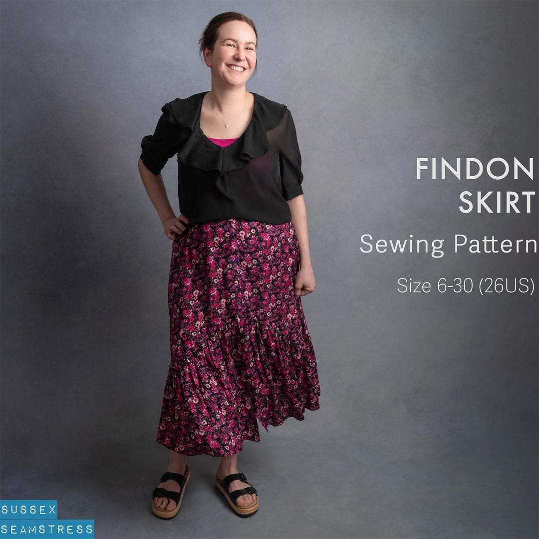 Findon Frill Skirt Sewing Pattern: Elastic Waist, Pockets + Tutorial ...
