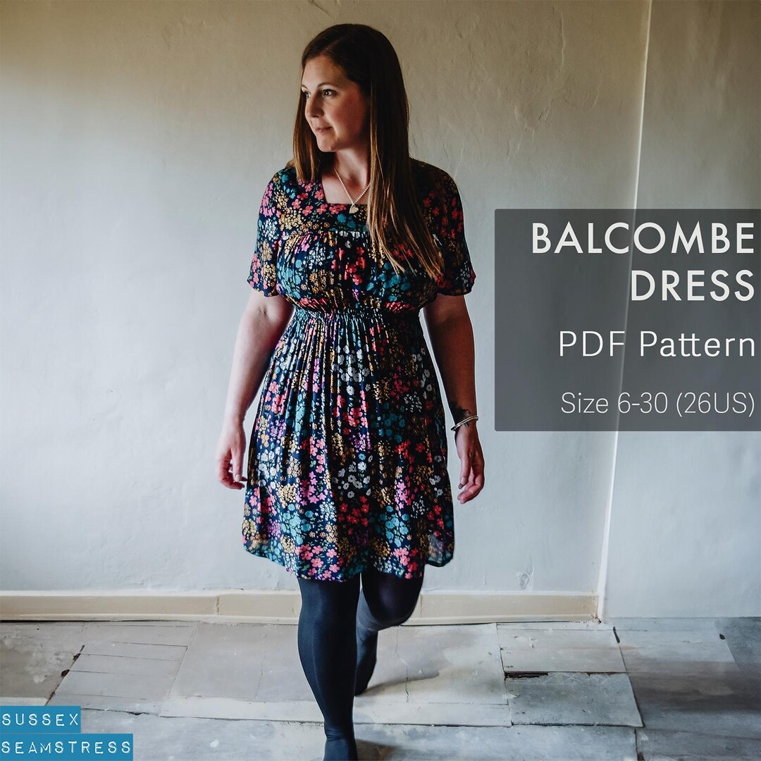Balcombe Light Summer Dress PDF Sewing Pattern + Tutorial Video - Elasticated Waist - Digital ...