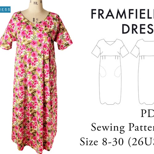 Mariana Dress PDF Sewing Pattern and Printable Sewing Tutorial - Etsy ...