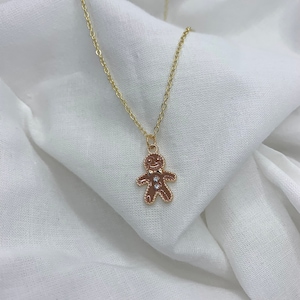Enameled Gingerbread Men Necklace - Christmas Necklace - Tiny ...