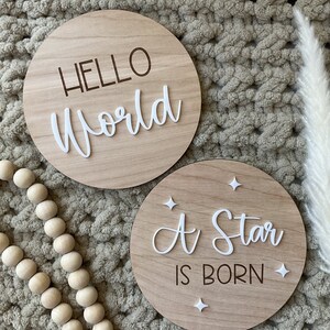 Hello World Birth Announcement Sign, Baby Stats Sign, Hospital Name ...