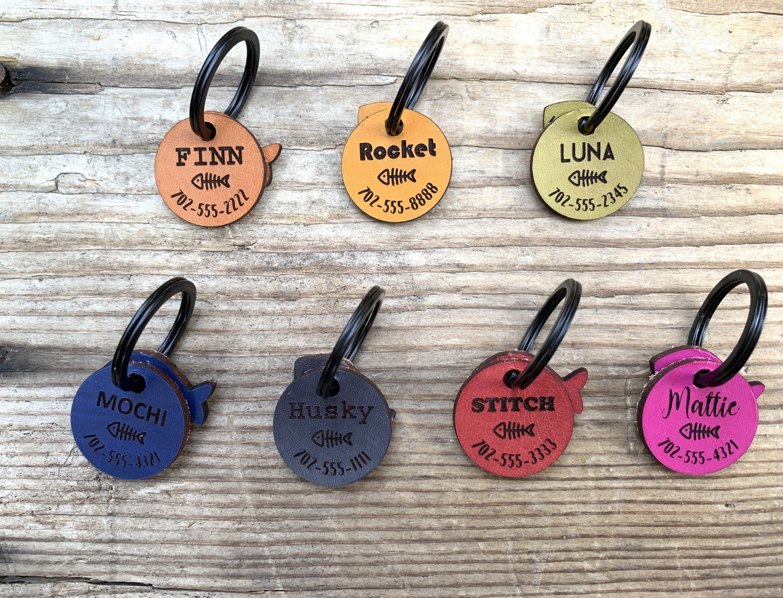 Leather Pet Tag Pet ID Tag Leather Dog Tag Pet Name Tag | Etsy