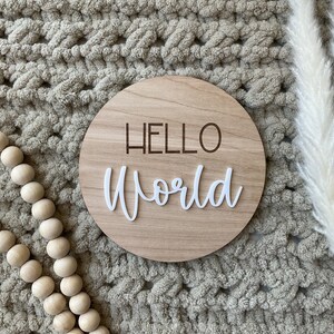 Hello World Birth Announcement Sign, Baby Stats Sign, Hospital Name ...