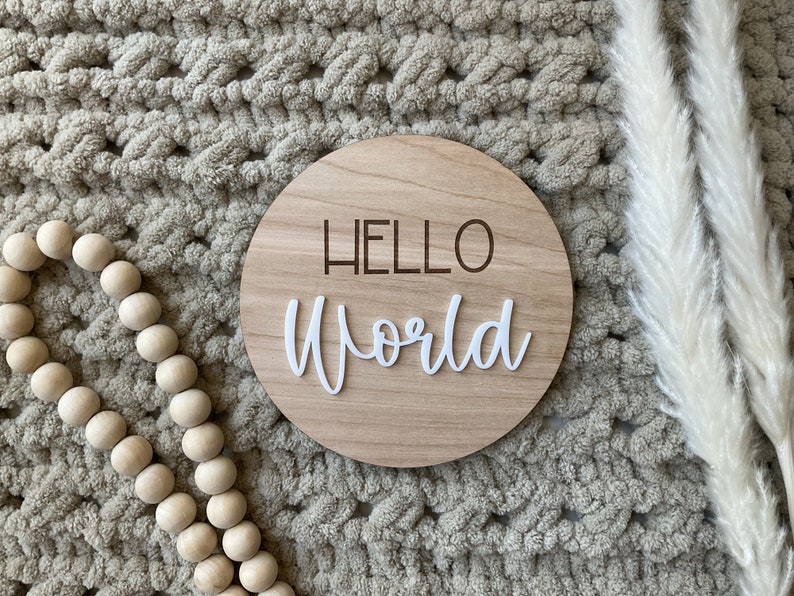 Hello World Birth Announcement Sign Baby Stats Sign Hospital - Etsy