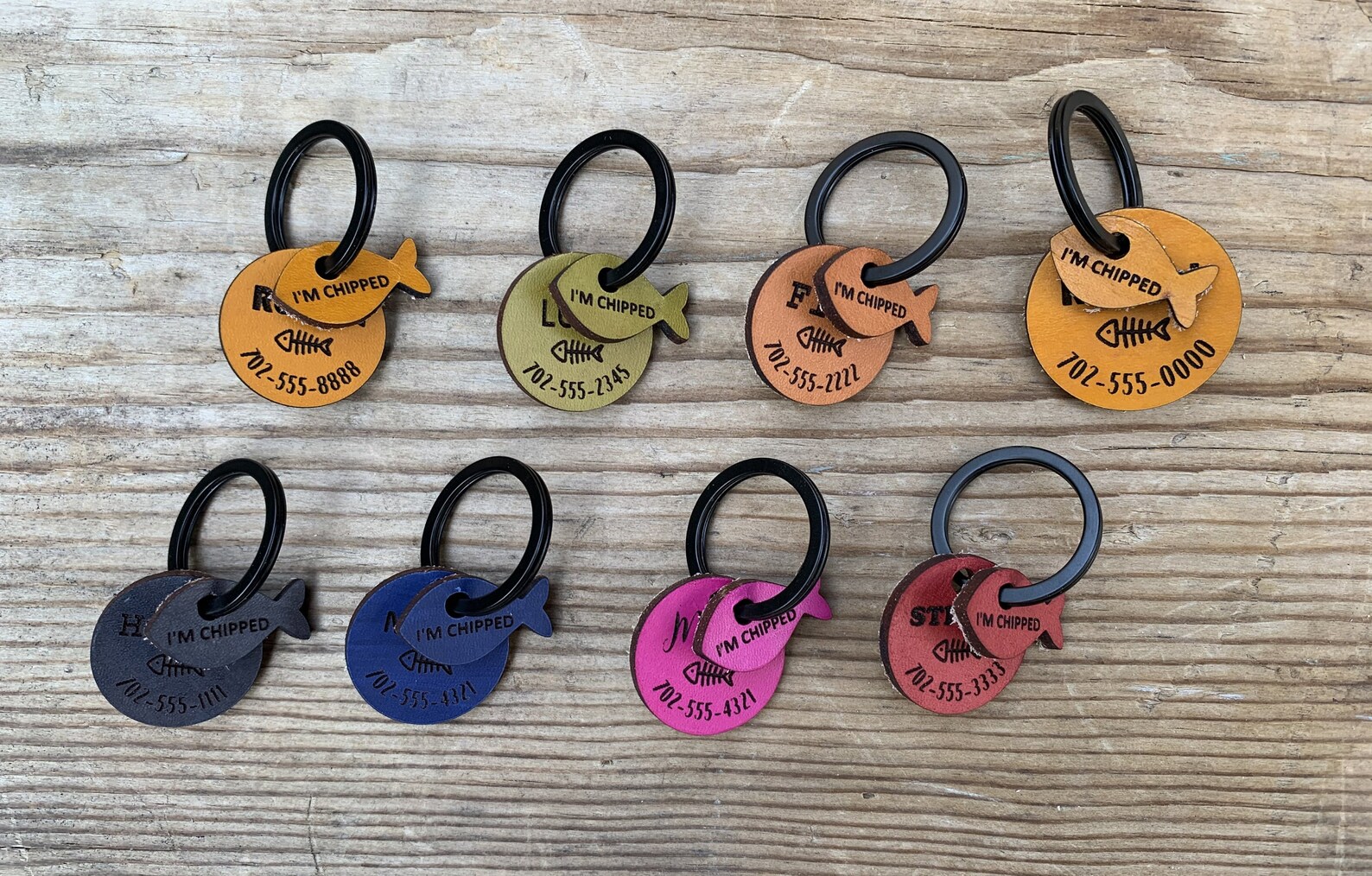 Leather Pet Tag Pet ID Tag Leather Dog Tag Pet Name Tag | Etsy