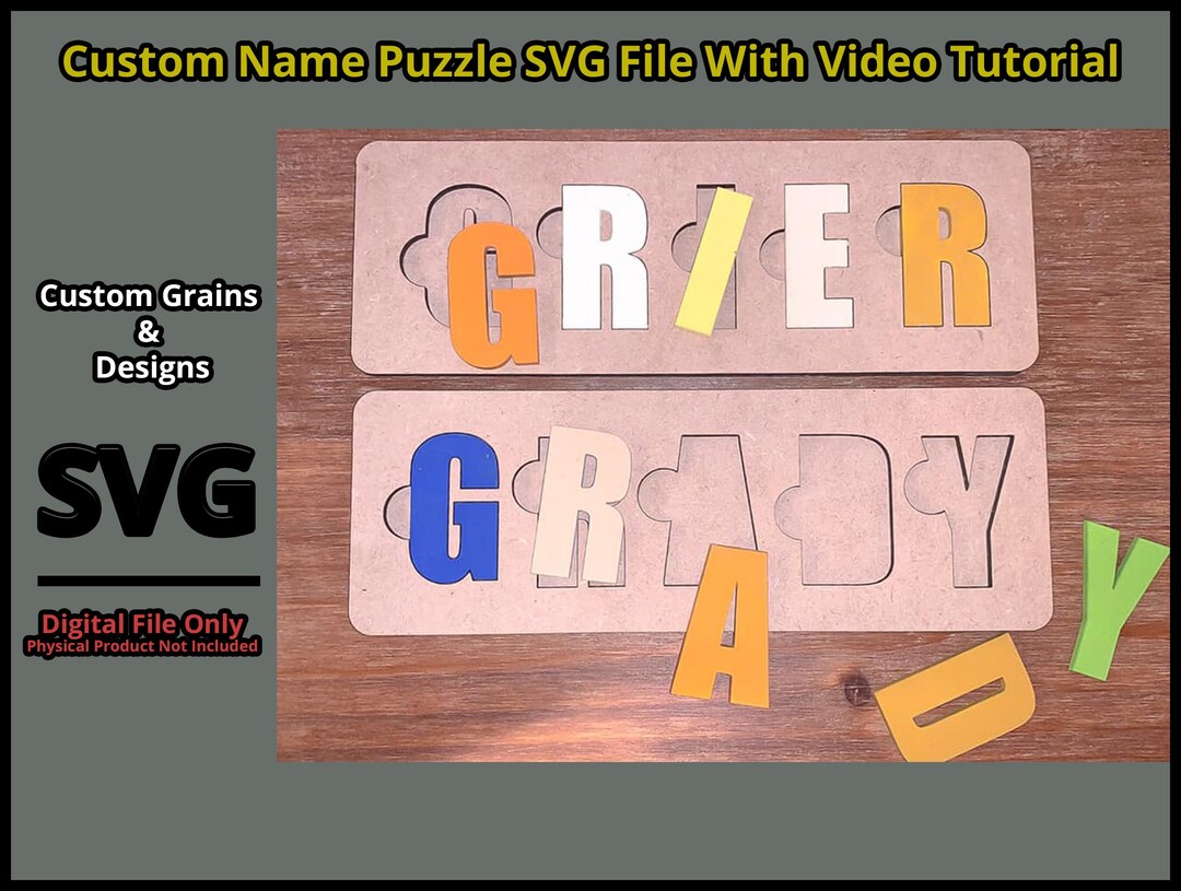 Custom Name Puzzle | A-Z & Numbers 0-9 | SVG Digital File Only - Etsy