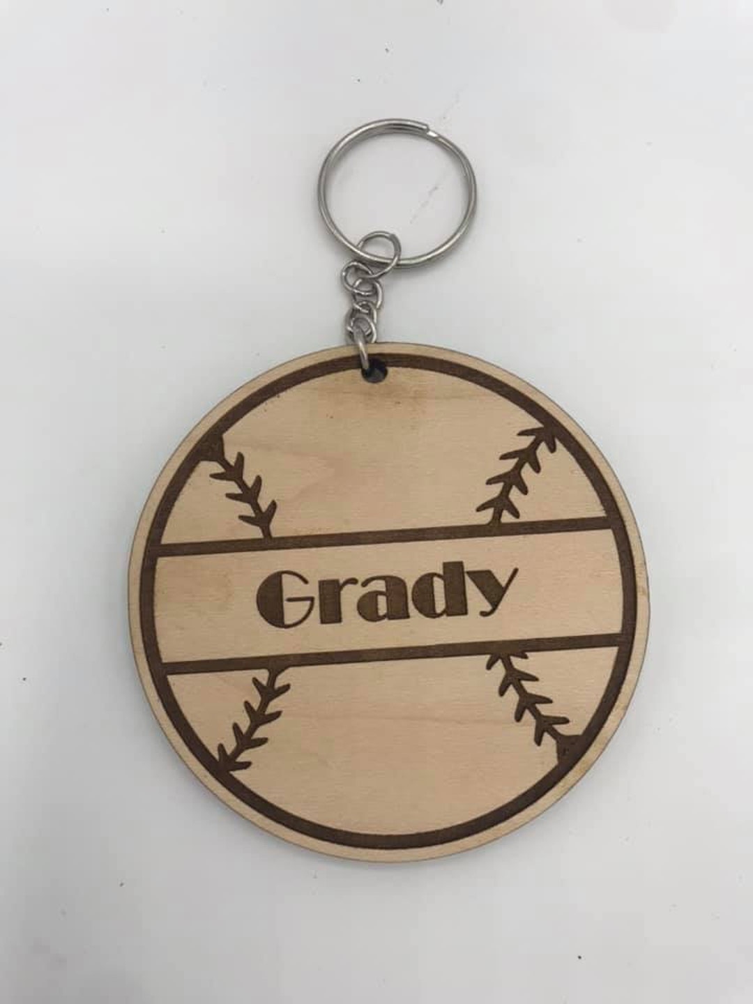 Personalized Custom Baseball Name Tags | Laser Engraved on 1/4" Wood - Etsy