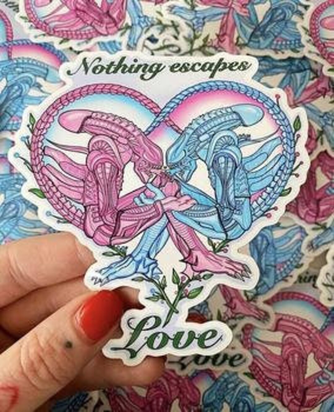 Xenomorph Alien Valentines Heart Vinyl Sticker - Etsy