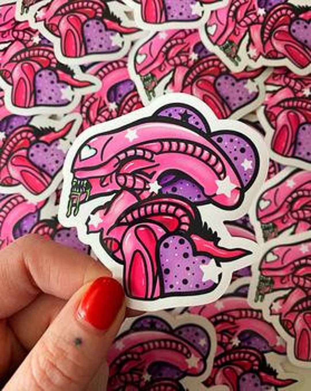 Pink Xenomorph Alien Vinyl Sticker - Etsy