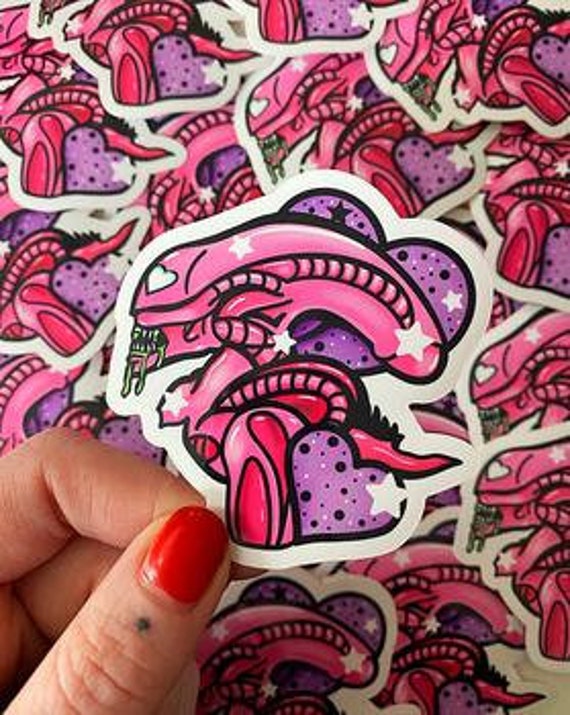 Pink Xenomorph Alien Vinyl Sticker - Etsy