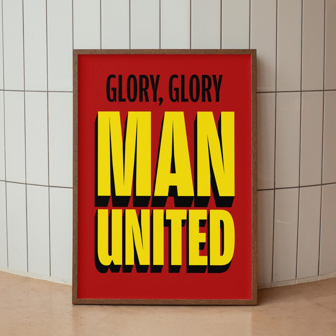 Manchester United Print. Chant Wall Art. Retro Football Chant Poster ...