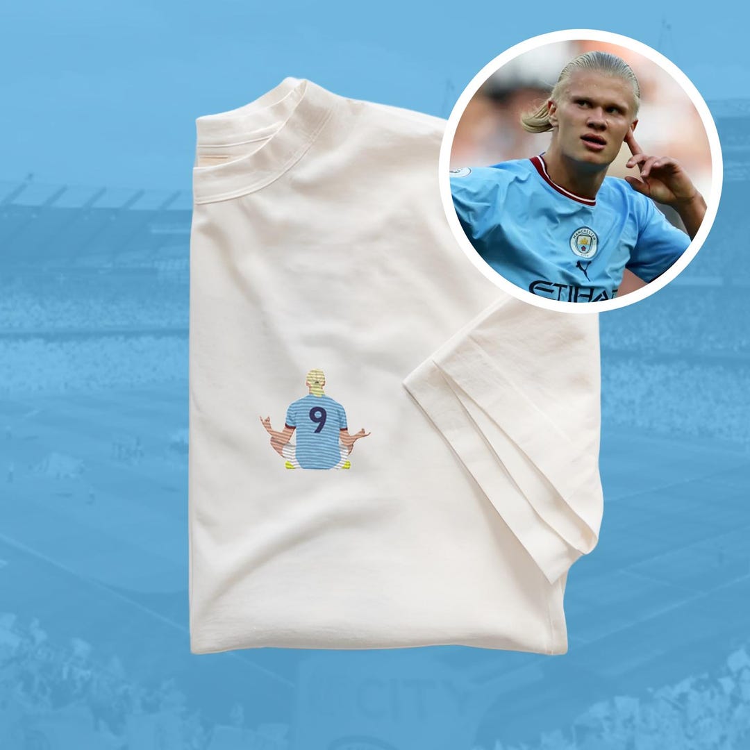 Erling Haaland Embroidered T-shirt | Iconic Zen Celebration ...
